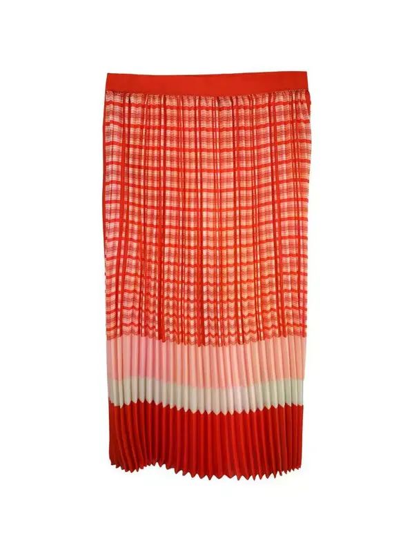 Iris & Ink Plaid Pleated Midi Skirt