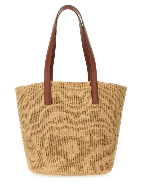 Chloé Large Tote With Horse Medal - Beige