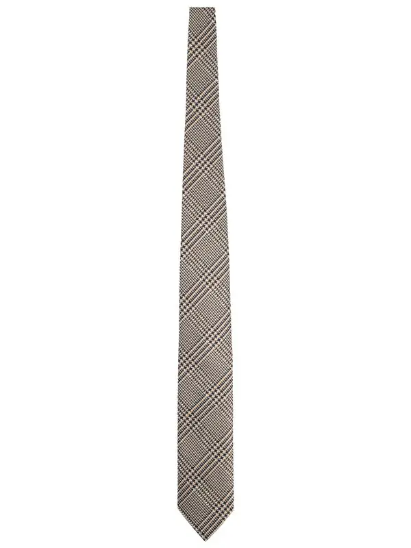TOM FORD Printed Silk Neck Tie - Brown