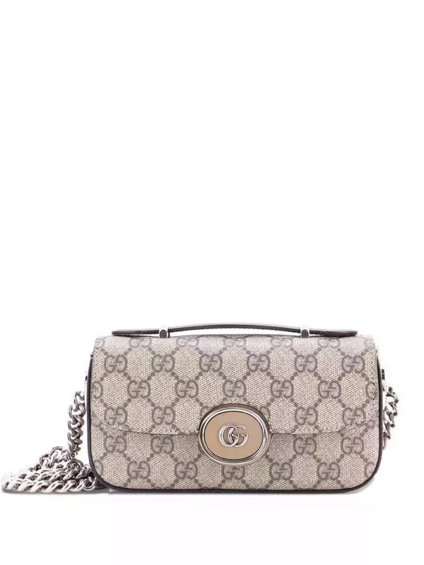 Gucci Petite Gg Flap Coated Canvas Mini Shoulder Bag