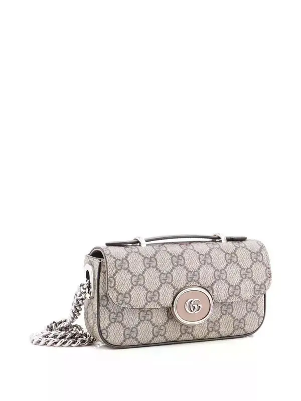 Gucci Petite Gg Flap Coated Canvas Mini Shoulder Bag