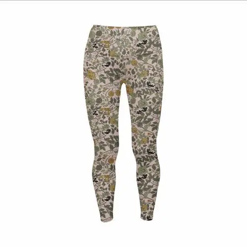 LEZAT Ada Organic Cotton 7/8 Legging - Beige/green