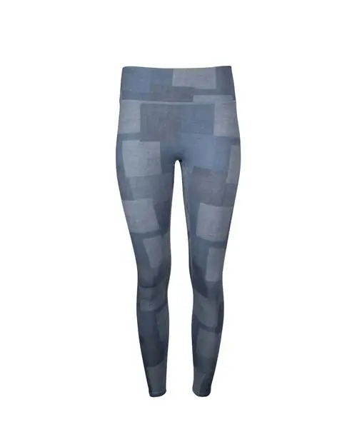 LEZAT Ada Organic Cotton 7/8 Legging - Denim Patchwork