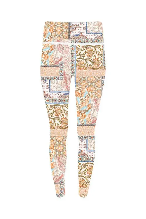 LEZAT Ada Organic Cotton 7/8 Legging - Floral Patchwork