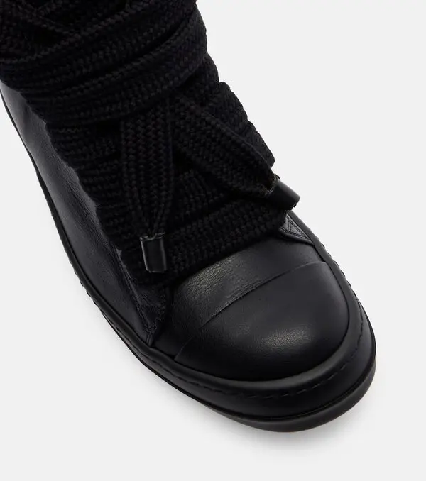 Rick Owens Jumbolace Leather High Top Sneakers