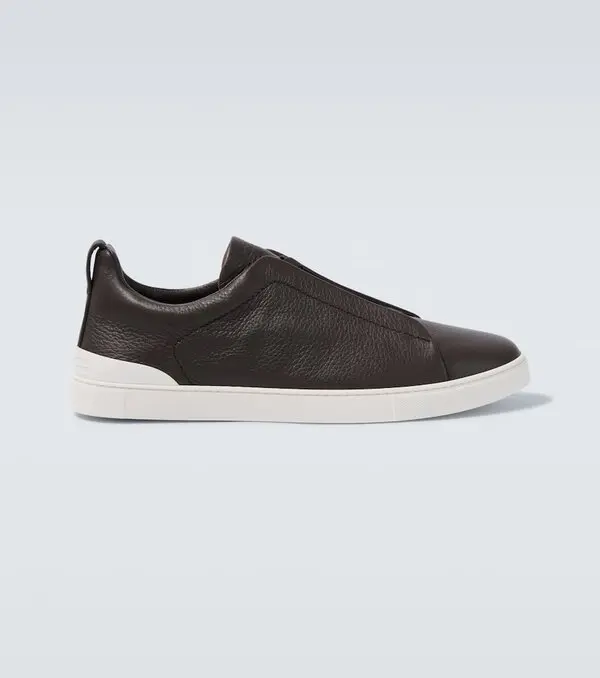 Zegna Triple Stitch Leather Sneakers