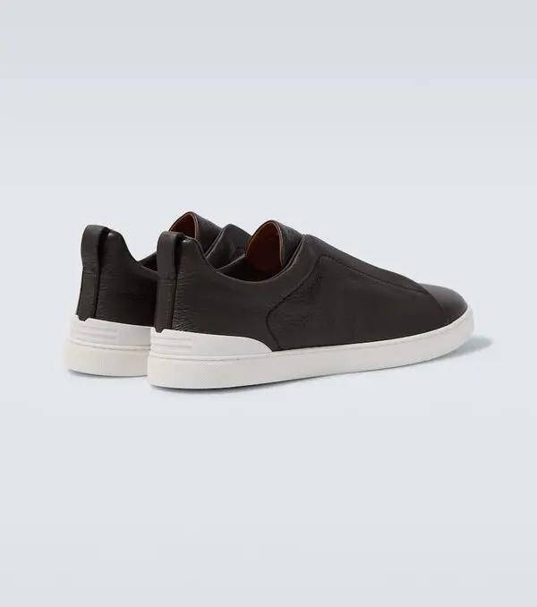 Zegna Triple Stitch Leather Sneakers