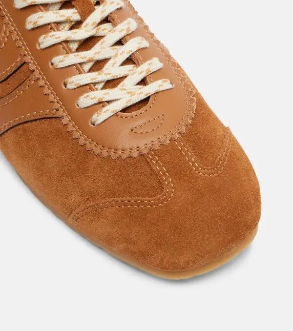 Dries Van Noten Leather-trimmed Suede Sneakers