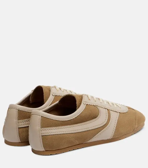 Dries Van Noten Leather-trimmed Suede Sneakers - Beige