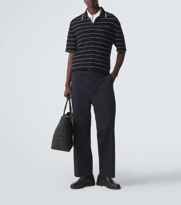 Thom Browne Medium Leather Tote Bag