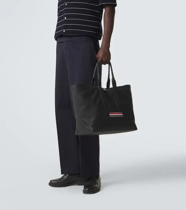 Thom Browne Medium Leather Tote Bag