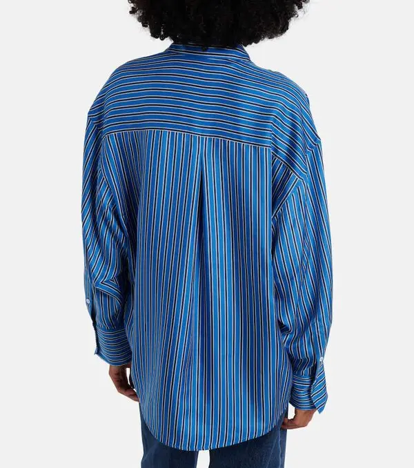 TOTEME Striped Oversized Silk Shirt