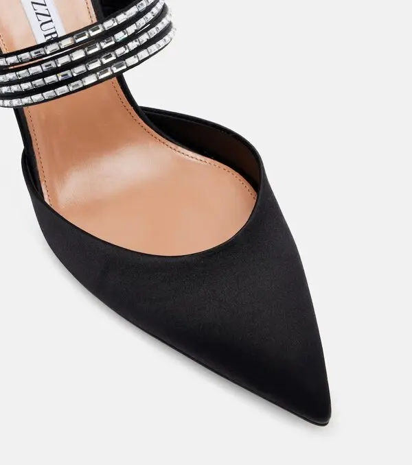 AQUAZZURA Luce 65 Embellished Mules