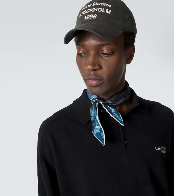 Acne Studios Embroidered Logo Cotton Baseball Cap
