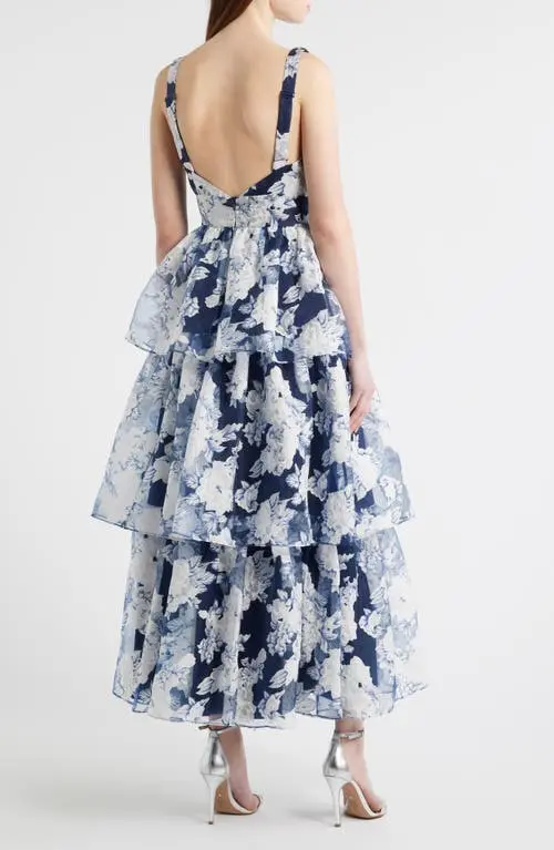 Lulus Vallia Floral Tiered Gown
