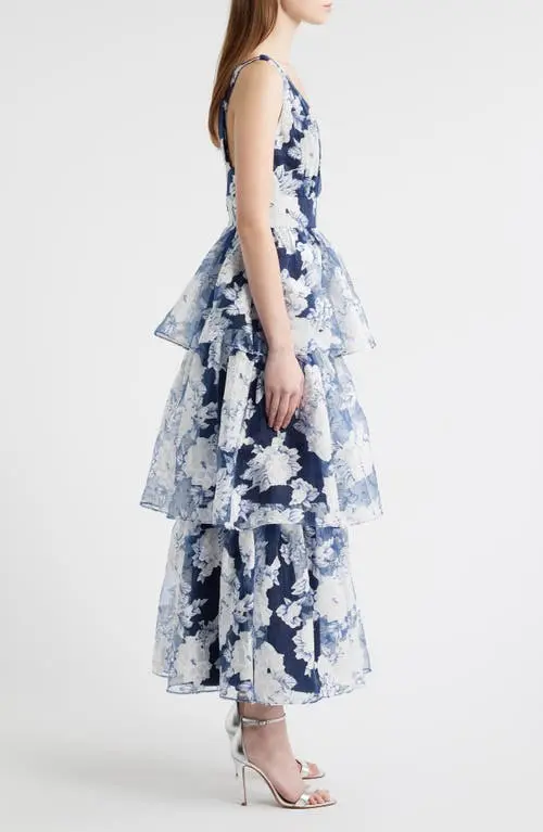 Lulus Vallia Floral Tiered Gown