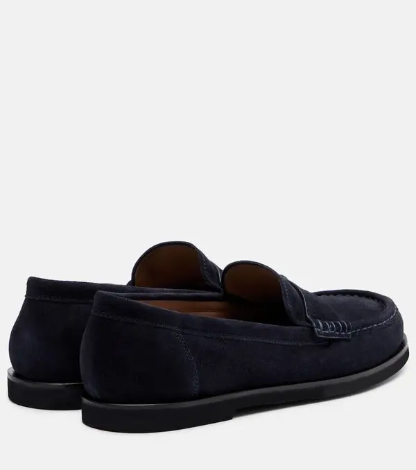GIANVITO ROSSI Vernon Suede Penny Loafers - Blue