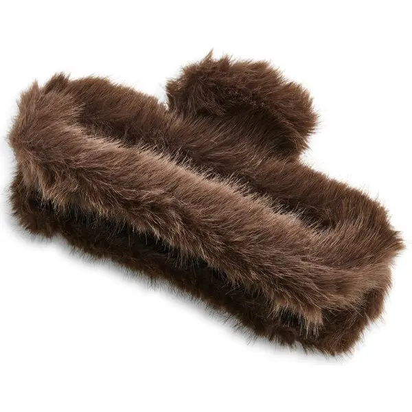Tasha Faux Fur Claw Clip - Brown