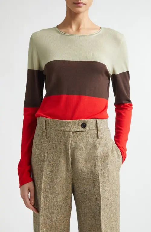FERRAGAMO Colorblock Virgin Wool Sweater