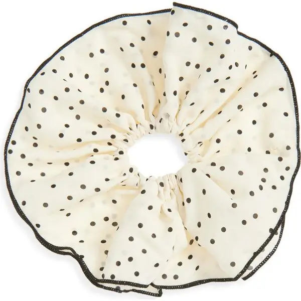 Tasha Polka Dot Scrunchies Set Of Two - Ivory
