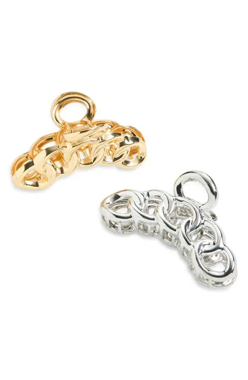 Tasha 2-pack Chain Link Hair Clips - Gold/silver