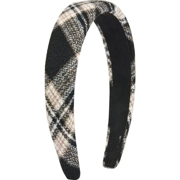 Tasha Plaid Headband - Black/brown Plaid