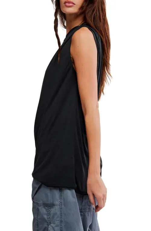 Free People Cascadia One-shoulder Tunic Top - Black