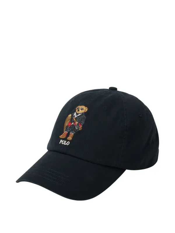 Polo Ralph Lauren Cap With Teddy Bear Print - Black