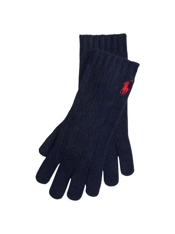 Polo Ralph Lauren Gloves With Embroidered Logo - Blue