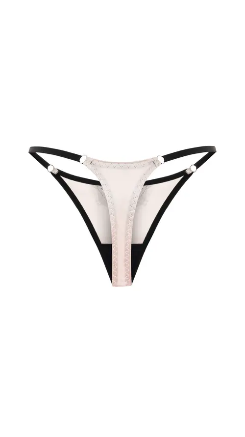 MERS SILK Eos Pure Silk & Lace Thong