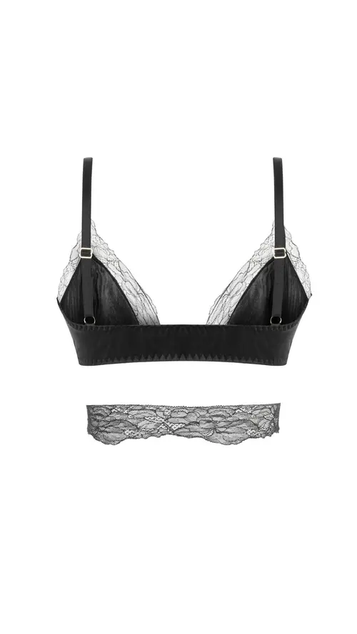 MERS SILK Clara Bra Silk & Lace Front-closure Demi Bra