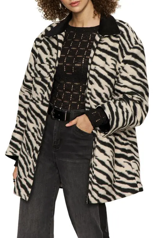 Sanctuary Zebra Print Barn Jacket - Striking White