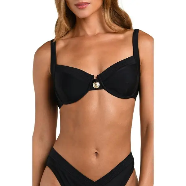 L'Agence Adrienne Underwire Swim Top - Black