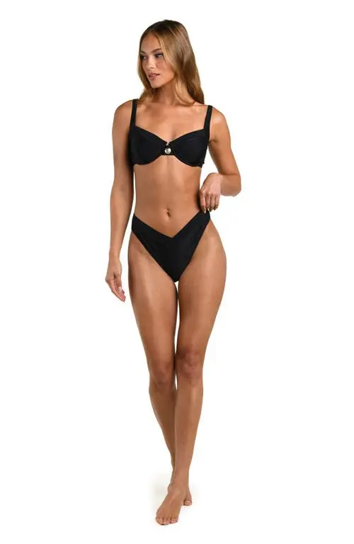 L'Agence Ashleigh V-cut High Leg Bikini Bottoms