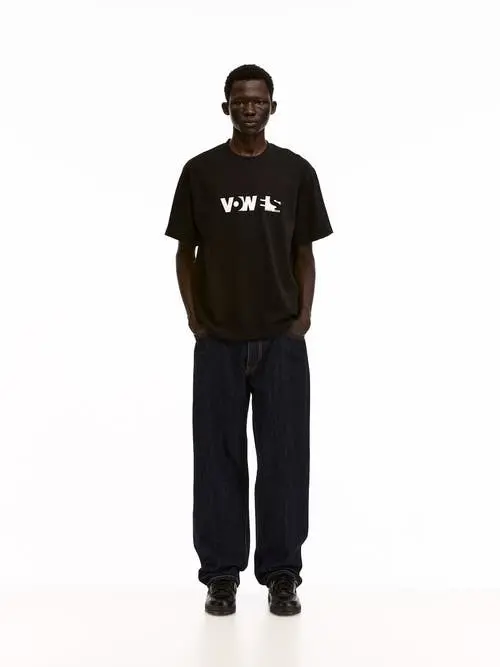 VOWELS Overall Tee - Black