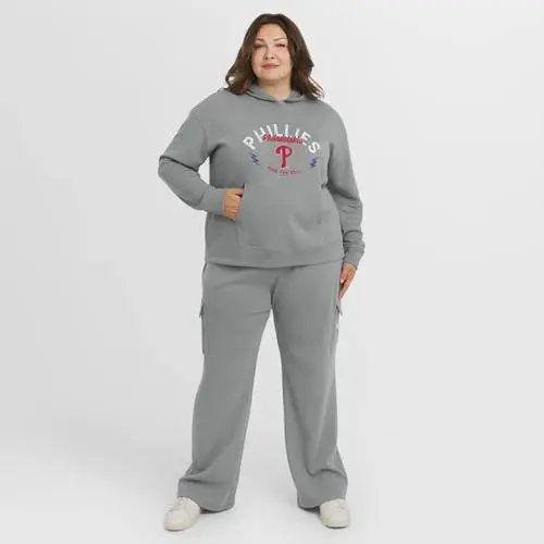 WEAR BY ERIN ANDREWS Philadelphia Phillies Waffle-knit Hoodie And Lounge Pant Set - Gray