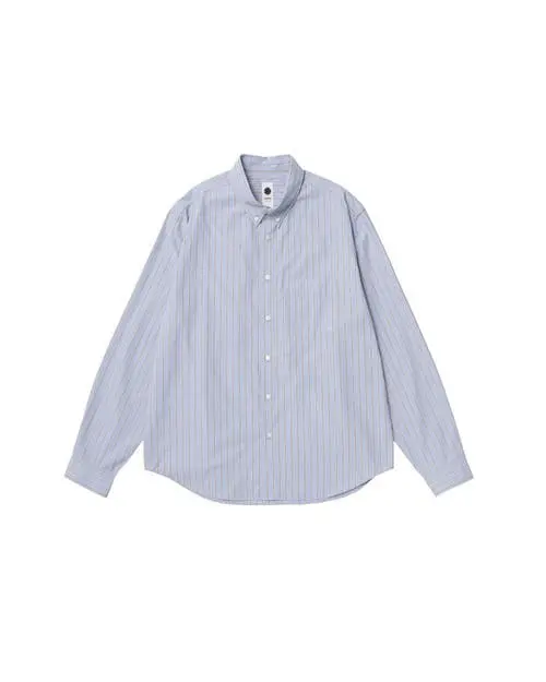 VOWELS Striped Button Down Shirt - Blue