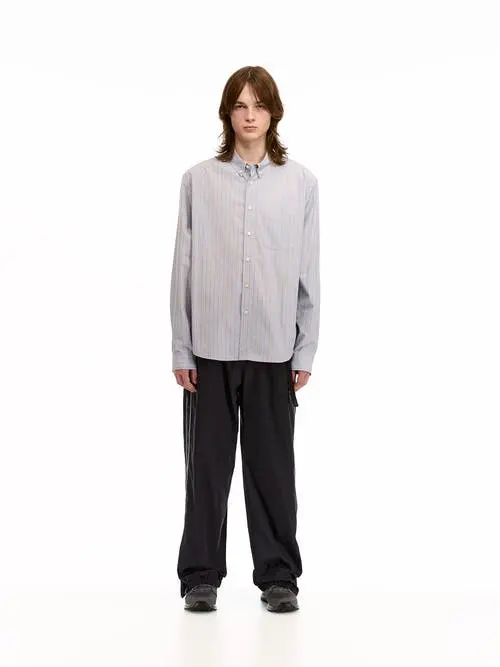 VOWELS Striped Button Down Shirt