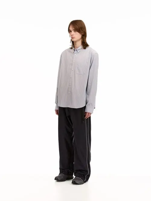 VOWELS Striped Button Down Shirt