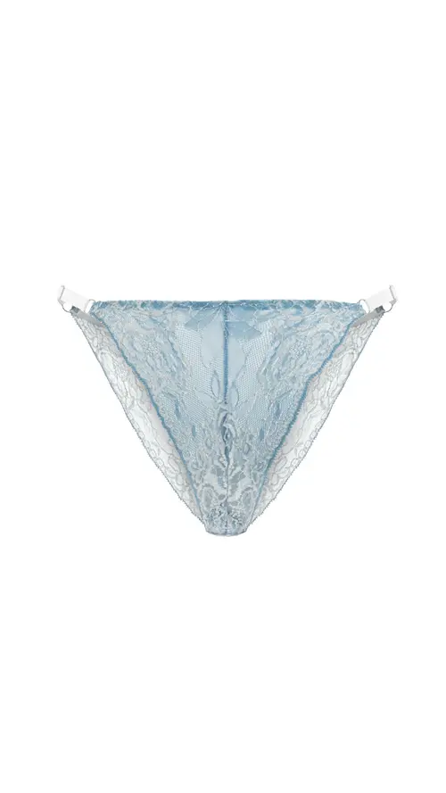 MERS SILK Sky French Lace Thong Lightweight Breathable Brazilian Panty