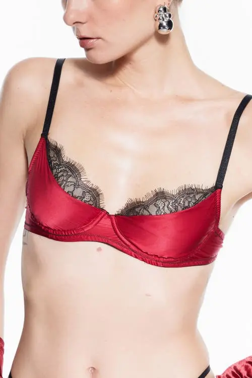 MERS SILK Hera Brasilk & Lace Underwire Balconette Bra