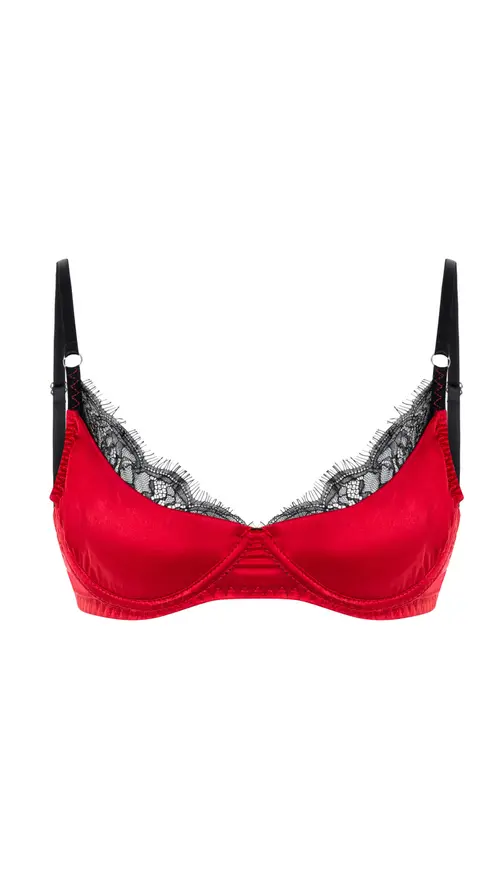 MERS SILK Hera Brasilk & Lace Underwire Balconette Bra