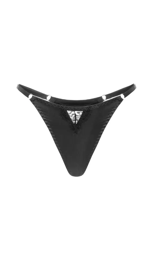 MERS SILK Wildy Silk & Lace Thong