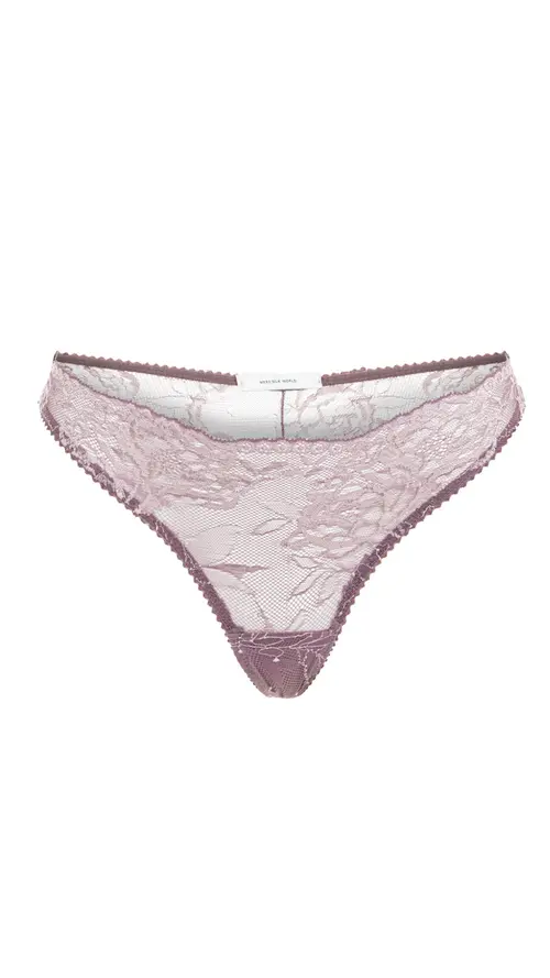 MERS SILK Lilly Lace Thong - Pink
