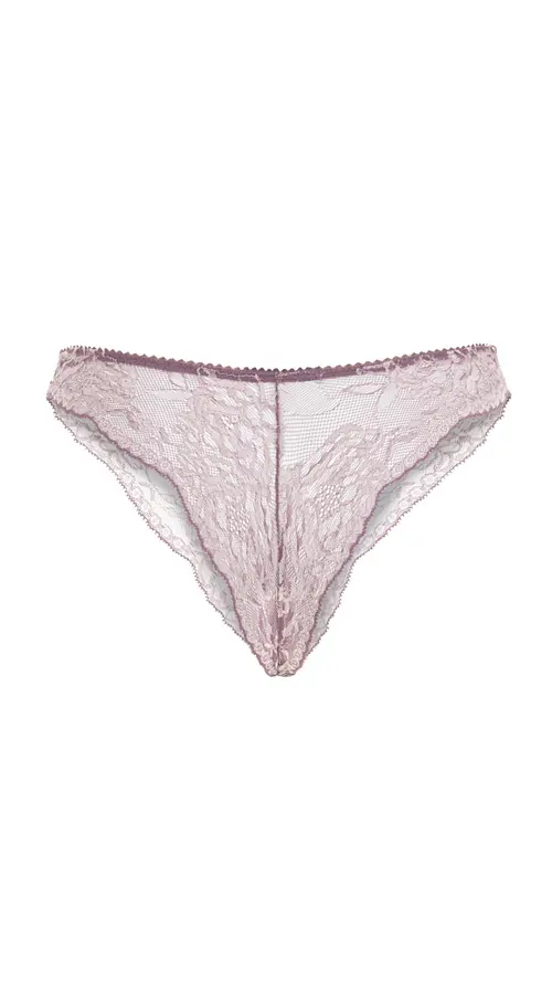 MERS SILK Lilly Lace Thong - Pink