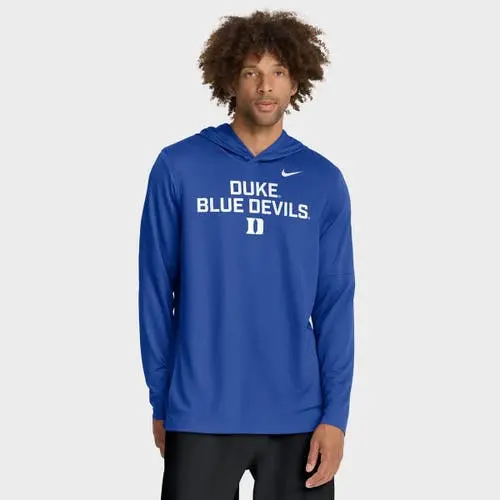 Nike Duke Blue Devils 2025 Sideline Dri-fit Long Sleeve Hoodie T-shirt - Royal