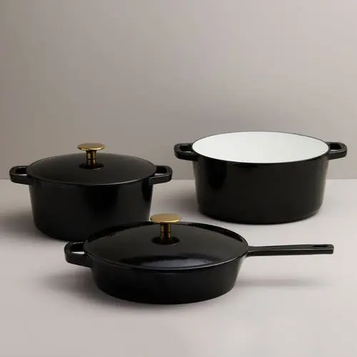 KANA 5-piece Cast Iron Cookware Set - Black Gloss