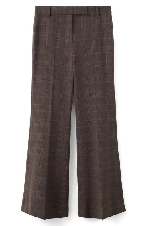 Mango Check Print Straight Leg Suit Trousers
