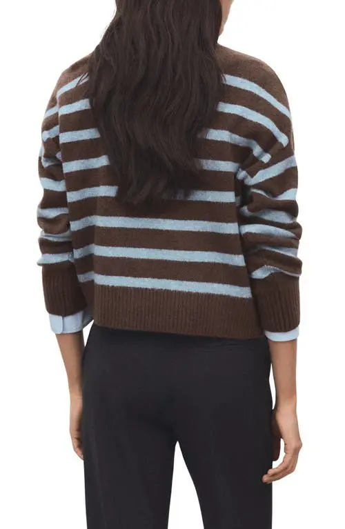 Mango Oversize Stripe Mock Neck Sweater