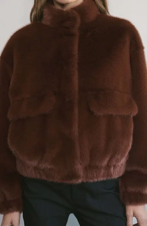 Mango Faux Fur Cropped Jacket